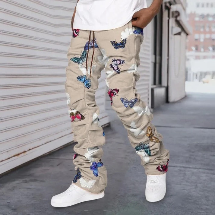 Men ButterFly Stack Flare Joggers – Jayla's Couture